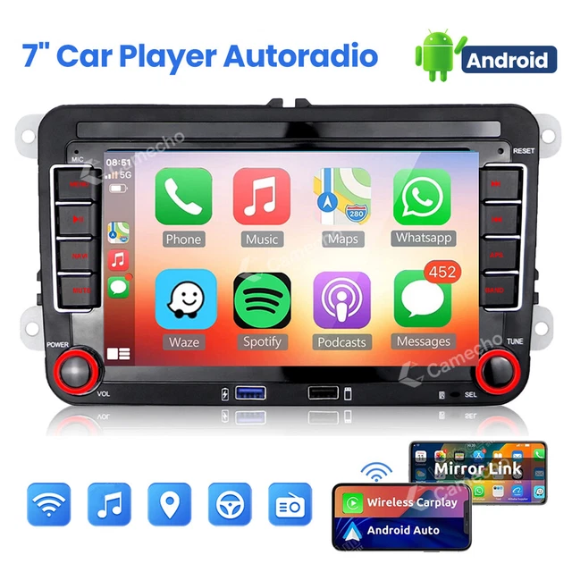 7& AUTORADIO CARPLAY Android 12 RDS GPS pour VW GOLF 5 6 Passat Touran Polo 6R T5 EUR 113,94 ...