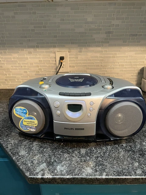 PHILIPS AZ2000/17 CD Player AM-FM Radio Cassette Stereo Boombox Tested ...