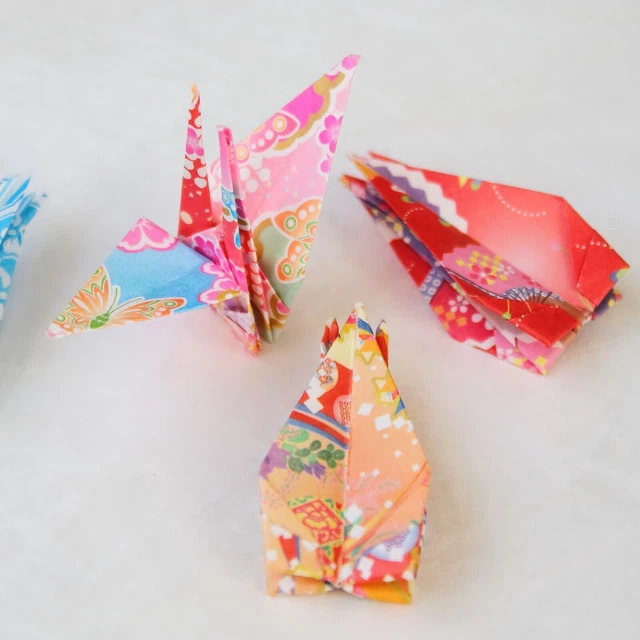 DOUCHE JAPONAISE EN papier Washi Chiyogami Crane, 100 grues Origami ...