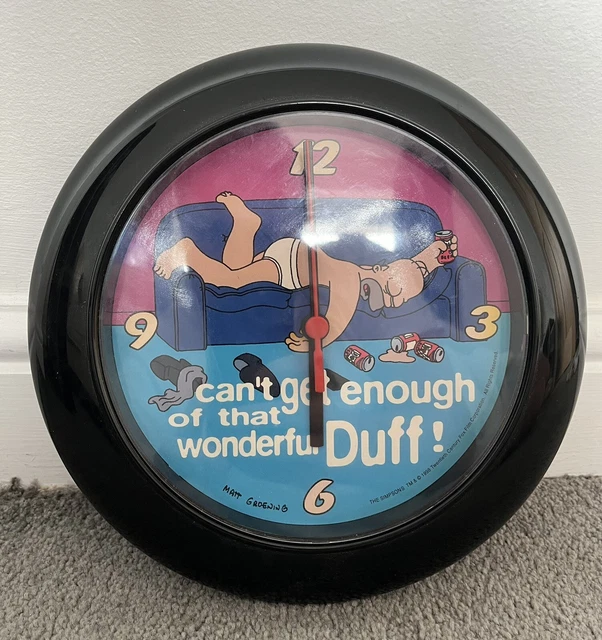 HOMER SIMPSON DUFF Beer Wall Clock Vintage 1998 Tested Working VGC £19. ...
