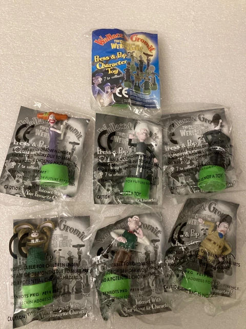 DREAMWORKS WALLACE & Gromit Press Pop Curse Of Were-Rabbit Set 7 ...