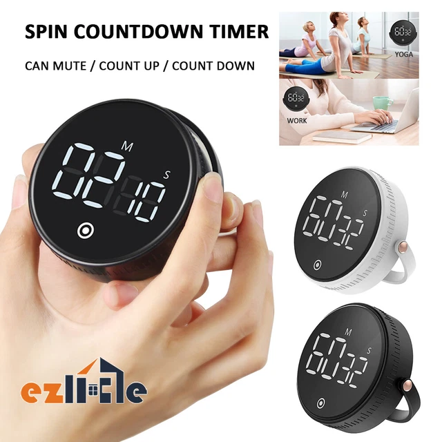 TIMER ROTATION COUNTDOWN Kitchen Magnetic Alarm Clock Digital Smart ...