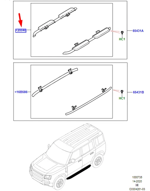 LAND ROVER DEFENDER L663 Body Side Step VPLEP0525 NEW GENUINE £972.72 ...