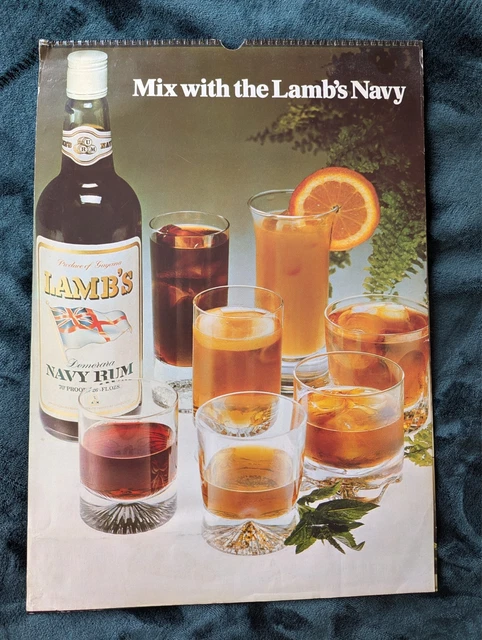 LAMBS NAVY RUM calendar 1976 vintage £8.66 - PicClick UK