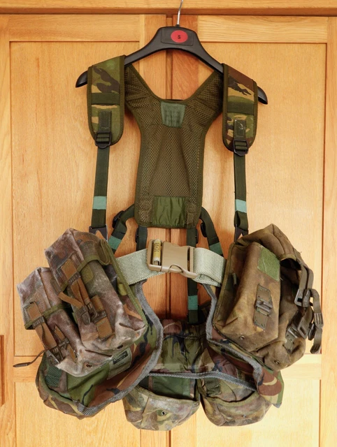 BRITISH ARMY DPM PLCE Webbing Set with Hip Pad and additional Belt £30. ...