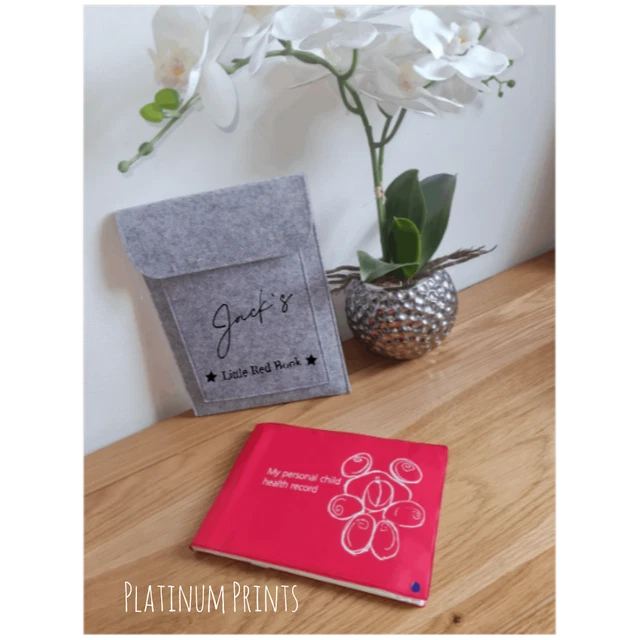 PERSONALISED LITTLE RED Book Folder Childs health record wallet baby ...