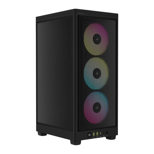 CORSAIR ICUE 2000D RGB Airflow Mini ITX Mesh Panels 3 RGB Fans Black ...