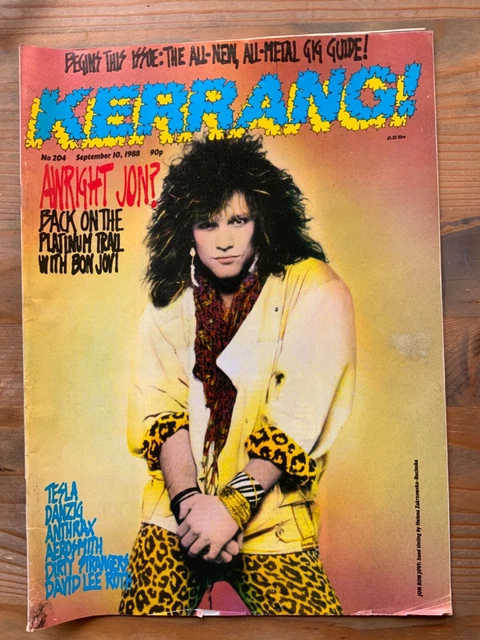 KERRANG ISSUE NO 204 Sep 10 1988 Jon Bon cover, Tesla, Danzig, Dirty ...