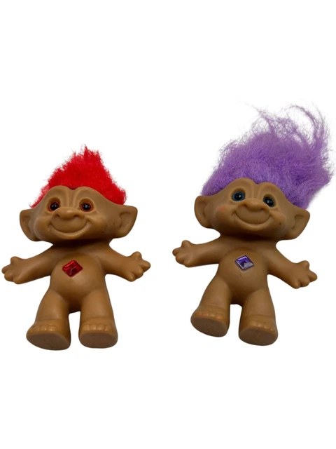 VINTAGE 90S JEWEL Belly Purple Hair Wish Ace Novelty Lucky Red Hair ...