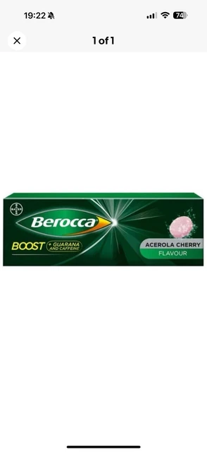 BEROCCA BOOST EFFERVESCENT Tablets 10 - Cherry Flavour BB- 02/2027 £9. ...