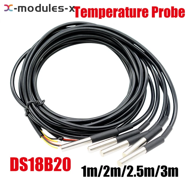 1/2/2.5/3M DS18B20 WATERPROOF Digital Temperature Sensor Thermal Probe ...