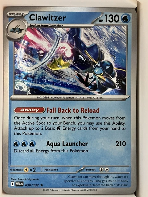 CLAWITZER 038/132 HOLO Rare 2025 Pokemon Mega Evolution NM $1.29 ...