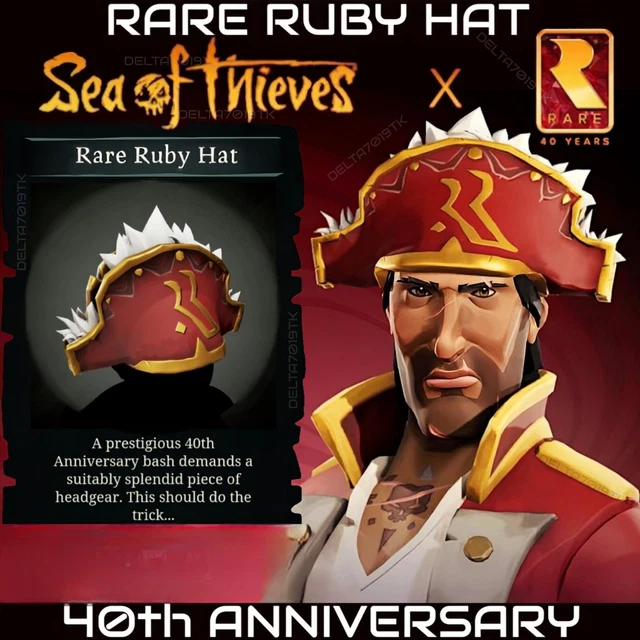 SEA OF THIEVES Ruby Red Hat 40th Anniversary PC Xbox $25.00 - PicClick AU