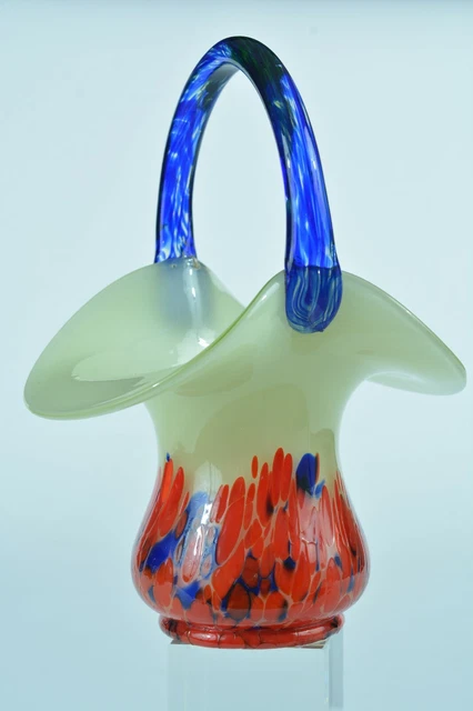 ANCIEN PETIT PANIER en verre de clichy small vintage glass Basket art ...