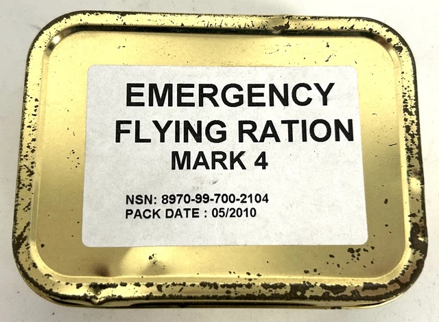 BRITISH MILITARY ISSUE Emergency Flying Ration Mark 4 Tin £12.95 ...