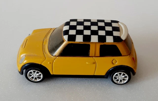 MINI COOPER S NOREV jaune toit à damiers 1/64éme 3 INCHES ETAT NEUF EUR ...