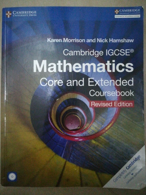 CAMBRIDGE IGCSE MATH core and extended coursebook revised edition. EUR ...