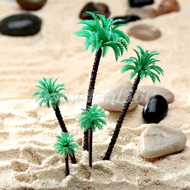 14PCS 1:50 O HO Scale Coco Palm Tree Model Assorted Landscape Layout ...