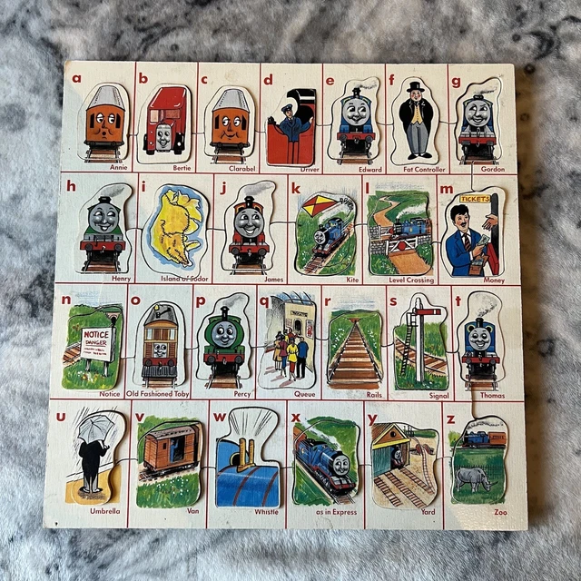 VINTAGE THOMAS THE Tank Engine And Friends Wooden Alphabet Playtray ...
