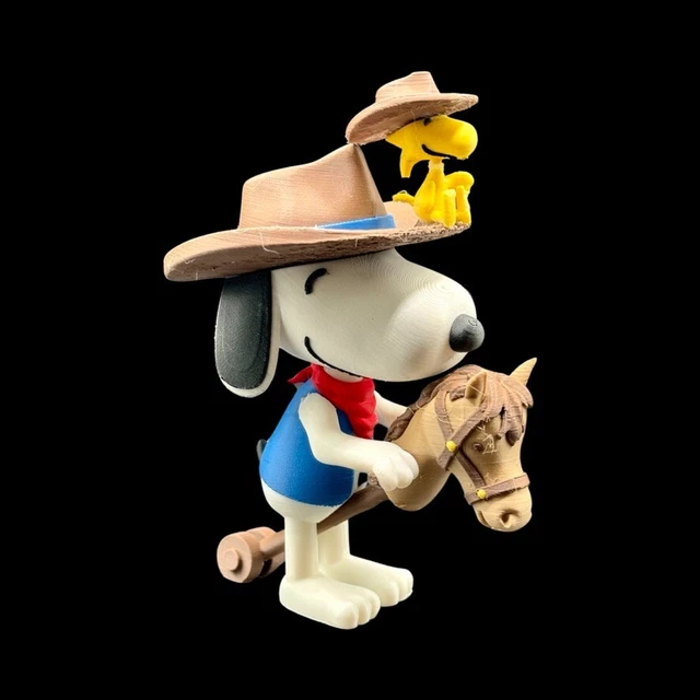 UNPAINTED PEANUTS SNOOPY Cowboy 3D Printed Model Kit 6" Tall (03-24) £ ...