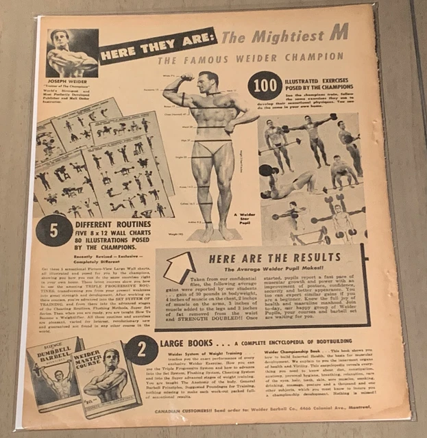 CLANCY ROSS CLARENCE Ross Weider Ad Photo From Bodybuilding Magazine $9 ...