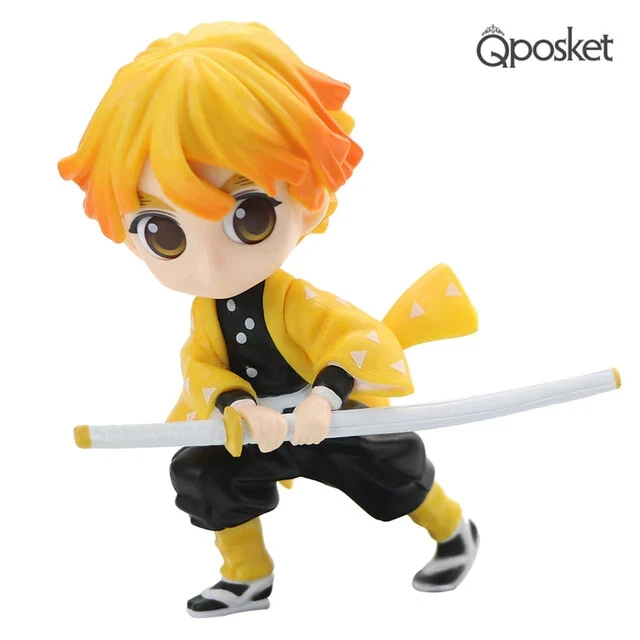 15CM ANIME DEMON Slayer Figure Zenitsu Kawaii Qposket Figural PVC Model ...