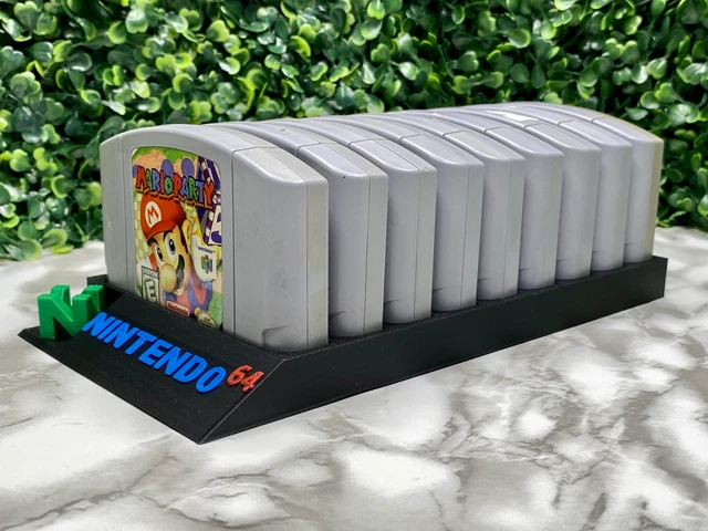 NINTENDO 64 GAME Holder - With 3D N64 Logo & Coloured Text - Holds 9 ...