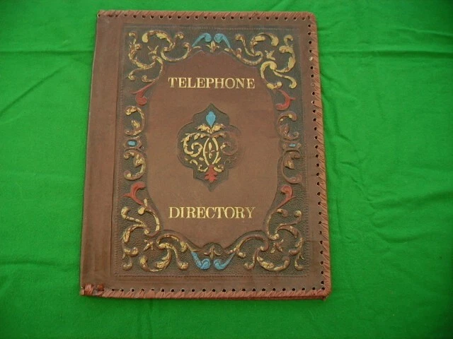 VINTAGE FAUX LEATHER Embossed Telephone Directory Cover £8.00 - PicClick UK