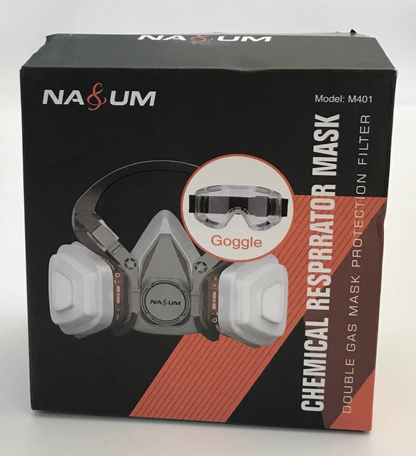 NASUM M401 DOUBLE Gas Mask Protection Filter Chemical Respirator Mask ...