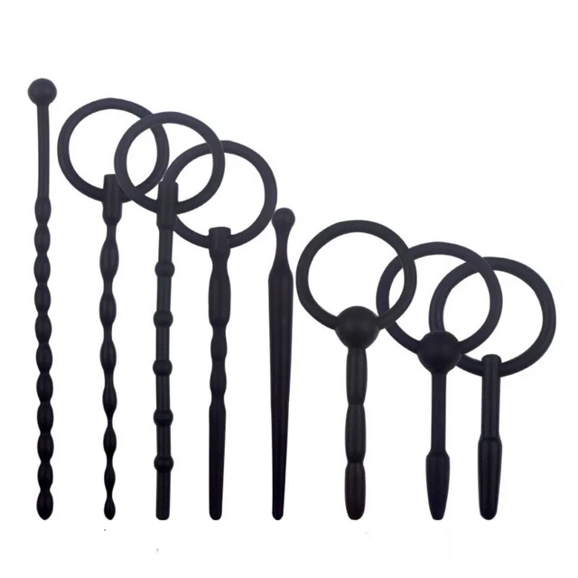 8 SIZE SILICONE Urethral Urethra Penis Plug Dilator Urethral Rod ...
