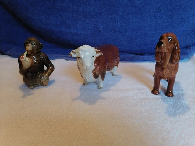 BESWICK ANIMAL BUNDLE Bull Smoking Monkey Red Setter £31.92 - PicClick UK