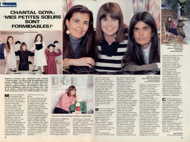 COUPURE DE PRESSE Clipping 1986 Chantal Goya et ses Soeurs (2 pages) EUR 5,00 - PicClick FR