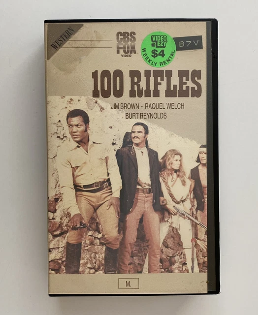 100 RIFLES [VHS] CBS Fox Video Ex-Rental Burt Reynolds Jim Brown Raquel ...