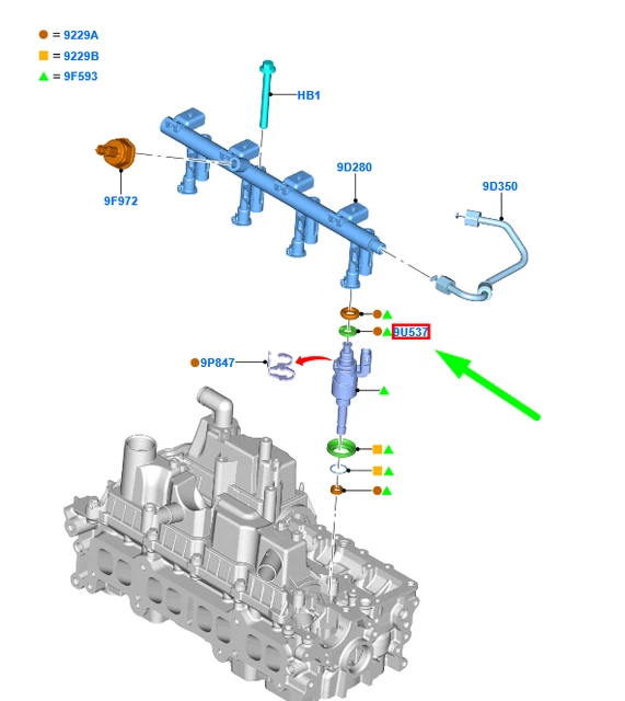 FORD MONDEO MK5 Fuel Injection Valve Seal 1800882 DS7G-9F596-BA NEW ...