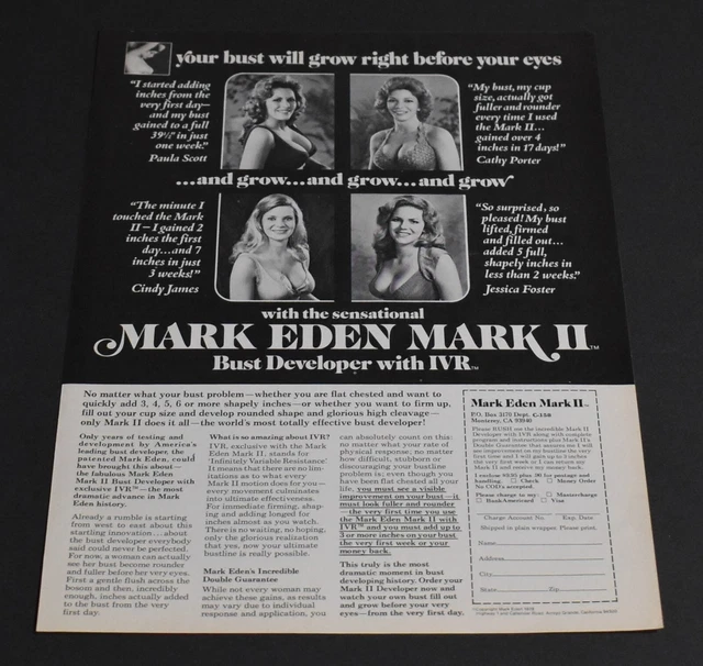 ORIGINAL MARK EDEN 1970s Mark II Bust Developer With IVR Magazine Print Ad $13.81 - PicClick CA