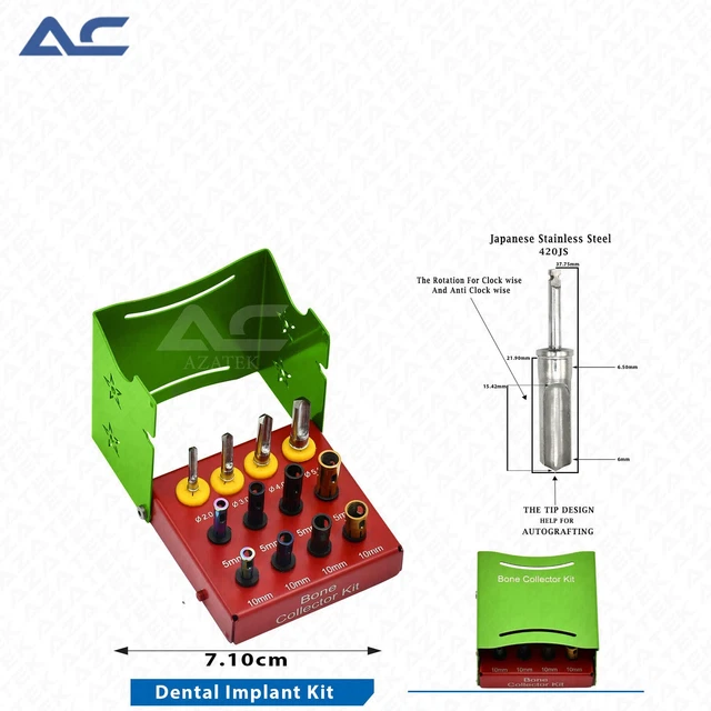 AZATEK DENTAL IMPLANT Surgical Bone Collector Chip Maker Drill Stopper ...