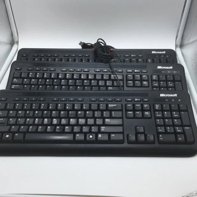 LOT OF 3 Microsoft Wired Keyboard 400 Black USB Free Shipping $27.99 ...