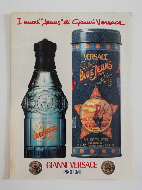CLIPPING PUBBLICITÀ ADVERTISING 1994 Profumi GIANNI VERSACE BLUE JEANS ...