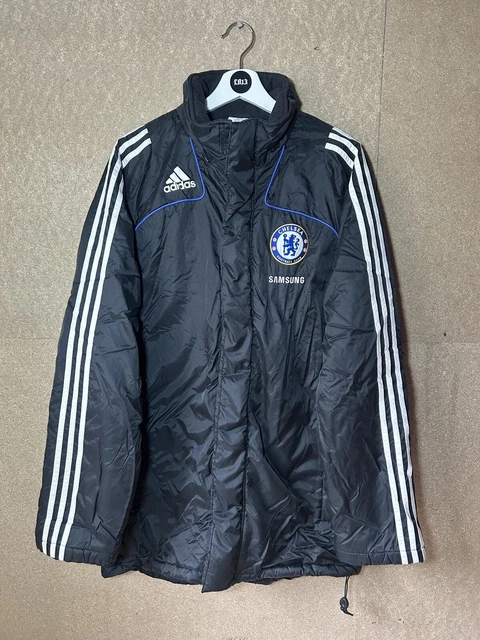 CHELSEA FC VINTAGE Padded Adidas Bench Football Coat Size Large £34.99 ...
