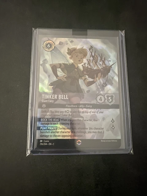 DISNEY LORCANA TCG - Tinker Bell Giant Fairy 216/204 Enchanted Rare Foil *FRESH* $375.00 ...