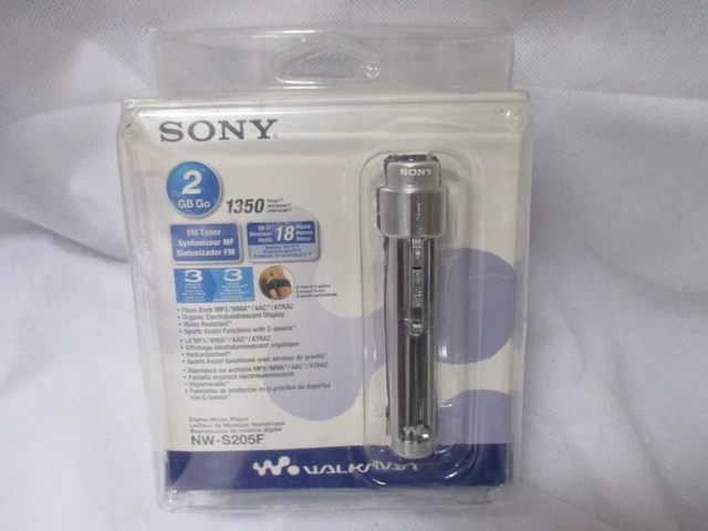 RETRO SONY WALKMAN NW-S205F Silver ( 2 GB ) Digital Media Player mp3 ...
