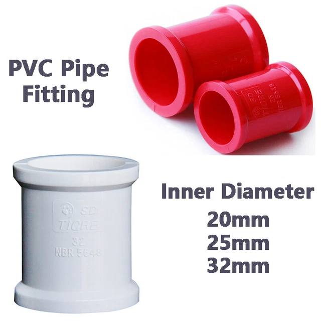 PVC PIPE CONNECTOR Straight Fitting Thickened Adapter 20mm ~ 32mm Inner ...