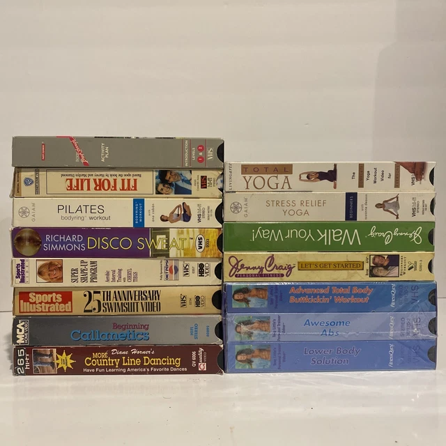VHS LOT OF 14 Workout / Yoga / Exercise / Dance Tapes - 7 SEALED Tony ...