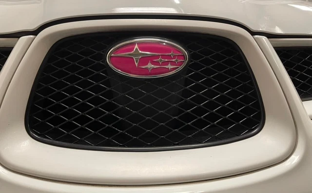 SUBARU IMPREZA HAWKEYE Sti Pink Grill Abzeichen Vorne & Hinten Oem Jdm ...