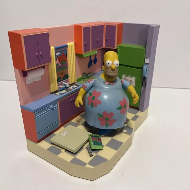 THE SIMPSONS INTERACTIVE World Of Springfield Kitchen Playset & Homer ...