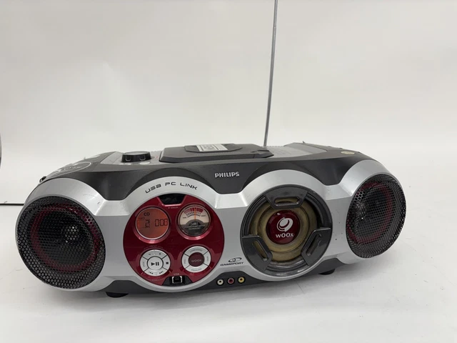 PHILLIPS BOOMBOX AZ2555 W00X CD RADIO USB PC Link DB Counter Vintage £ ...