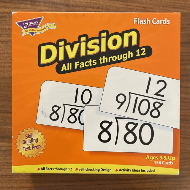 TREND ENTERPRISES DIVISION Flash Cards, All Facts Through 12, T-53204 ...