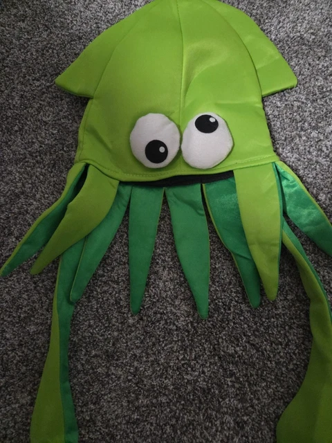 NOVELTY GREEN SQUID With Long Tentacles Party Hat Cap Costume Accessory ...