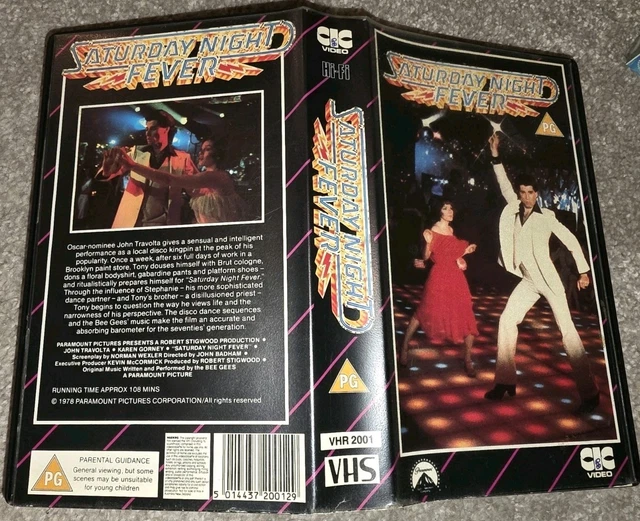 SATURDAY NIGHT FEVER VHS CIC Stripey Very Rare PG Version John Travolta ...