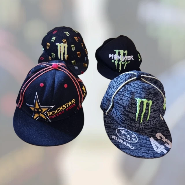 MONSTER ENERGY DRINK Ken Block 43 Fitted Hat Cap Mens Adult x4 Hats 54 ...